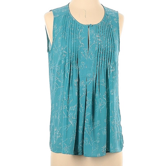 Daniel Rainn | Tops | Daniel Rainn Turquoise White Floral Keyhole Tank ...